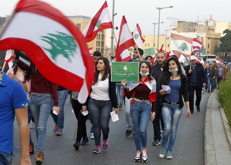 Supporters Lebanese Phalange Party Wave National Editorial Stock Photo ...
