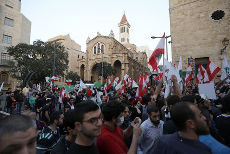 Supporters Lebanese Phalange Party Wave National Editorial Stock Photo ...