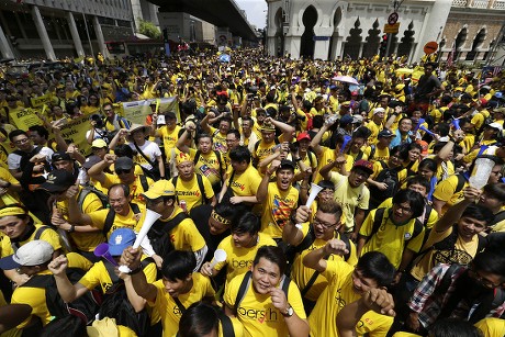 Malaysian Protestor Waves National Flag While Editorial Stock Photo ...