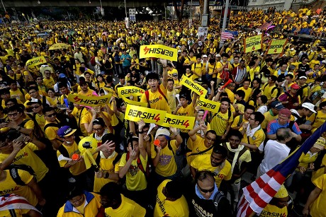 Malaysian Protestors Hold Banners Rally Logo Editorial Stock Photo ...