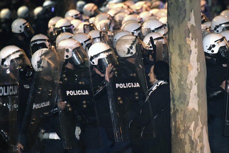 Montenegrin Riot Police Officers Take Position Editorial Stock Photo ...
