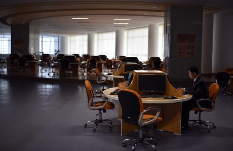 Man Uses Computer Scitech Complex Pyongyang Editorial Stock Photo ...