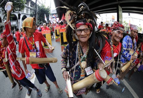 Filipino Indigenous Lumad Tribesmen Drum Traditional Editorial Stock ...