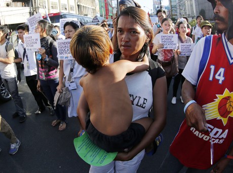 Filipino Mother Her Child March During Editorial Stock Photo - Stock ...