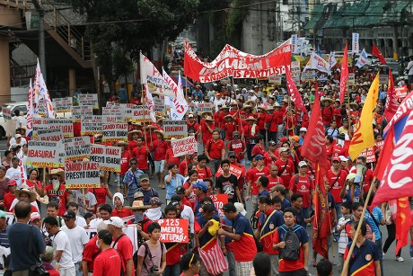Filipino Militant Laborer Groups March During Editorial Stock Photo ...