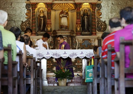 Filipino Priest Leads Mass Front Altar Editorial Stock Photo - Stock ...