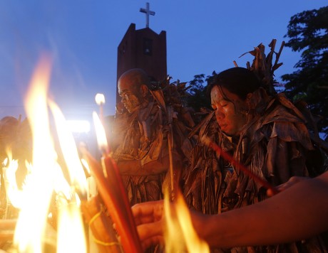 Filipino Catholic Devotees Covered Mud Dressed Editorial Stock Photo ...