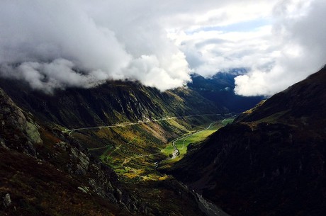 Fog Surrounds Meien Valley Susten Switzerland Editorial Stock Photo ...
