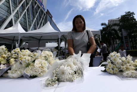 Thai Places Flowers Bombing Victims During Editorial Stock Photo ...