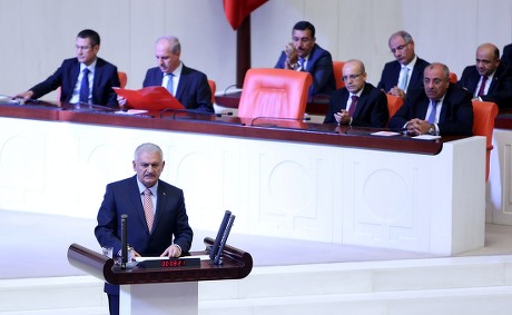 Turkish Prime Minister Binali Yildirim Front Editorial Stock Photo ...