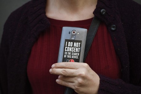 Closeup Picture Shows Protestor Holding Mobile Editorial Stock Photo ...