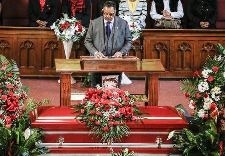 Reverend Jesse Jackson Stands Above Casket Editorial Stock Photo ...
