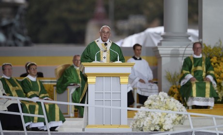 Pope Francis Delivers Homily During Mass Editorial Stock Photo - Stock ...