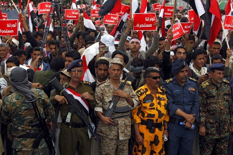Houthi Supporters Attend Rally Commemorating Fifth Editorial Stock ...