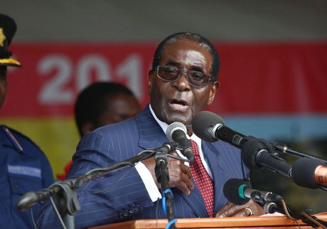 Zimbabwean President Robert Mugabe Speaks His Editorial Stock Photo ...