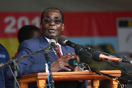 Zimbabwean President Robert Mugabe Speaks His Editorial Stock Photo ...