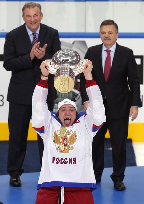 Alexander Ovechkin Russia Raises Trophy After Editorial Stock Photo ...