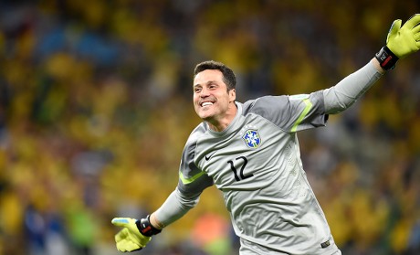 Goalkeeper Julio Cesar Brazil Celebrates After Editorial Stock Photo ...