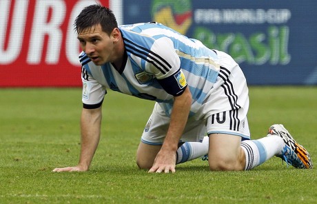 Argentinas Lionel Messi Kneels On Pitch Editorial Stock Photo - Stock ...