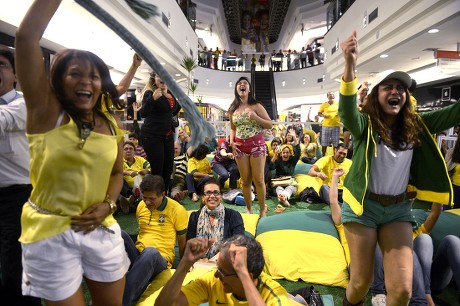 Supporters Brazil Cheer They Watch Fifa Editorial Stock Photo - Stock ...