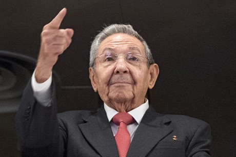 Cuban President Raul Castro Gestures Balcony Editorial Stock Photo ...