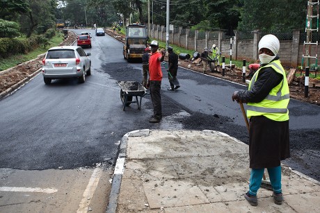 Kenyan Construction Road Workers Replacing Old Editorial Stock Photo ...