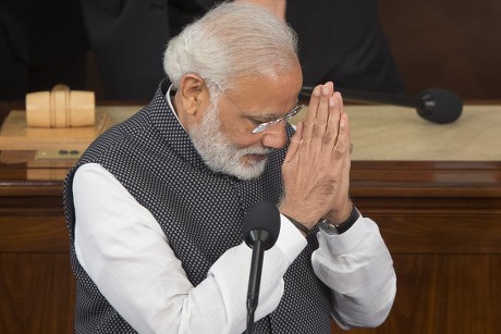 Indian Prime Minister Narendra Modi Gestures Editorial Stock Photo ...