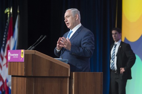 Israeli Prime Minister Benjamin Netanyahu Front Editorial Stock Photo ...