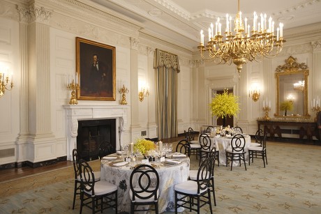 Examples Table Settings Shown State Dining Editorial Stock Photo ...