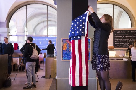 Woman Removes American Flag During Election Editorial Stock Photo ...
