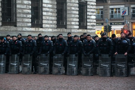 Italian Riot Police Stands Ready Protest Editorial Stock Photo - Stock ...