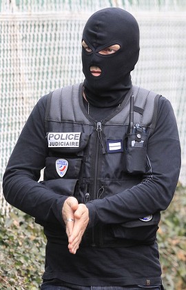 Masked French Police Officer Watches Developments Editorial Stock Photo ...