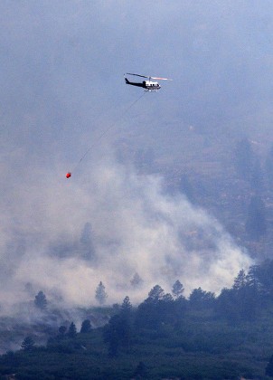 Helicopter Drops Slurry On Hot Spot Editorial Stock Photo - Stock Image ...