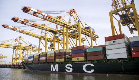 Container Ship Msc Santhya Moores Front Editorial Stock Photo - Stock ...