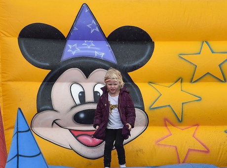 Isla Phillips On Bouncy Castle Editorial Stock Photo - Stock Image ...