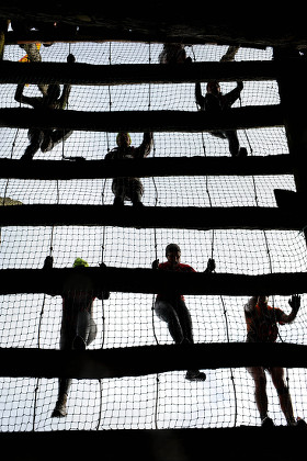 Competitors On Tiger Obstacle Tough Guy Editorial Stock Photo - Stock ...