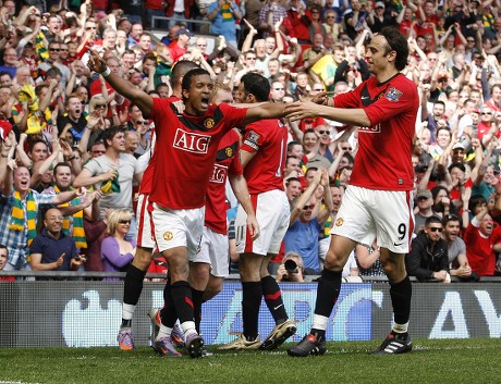 Nani Manchester United Celebtates Scoring His Editorial Stock Photo ...