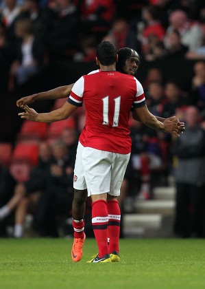 Gervinho Arsenal Celebrates Scoring His Goal Editorial Stock Photo ...