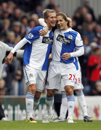 Morten Gamst Pedersen Blackburn Rovers Celebrates Editorial Stock Photo ...