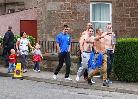 Drunk Shirtless Rangers Fans Brechin Walk Editorial Stock Photo - Stock ...