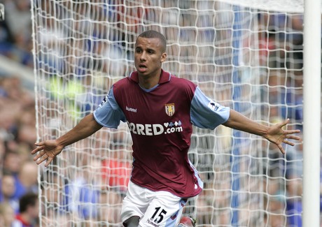 Gabriel Agbonlahor Celebrates After Scoring Aston Editorial Stock Photo ...