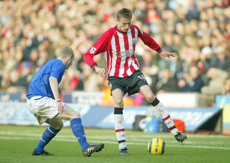 Southamptons Peter Crouch Controls Ball Next Editorial Stock Photo ...