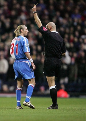 Blackburn Rovers Robbie Savage Recieves Yellow Editorial Stock Photo ...