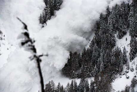 Avalanche Comes Down During Planned Avalanche Editorial Stock Photo ...