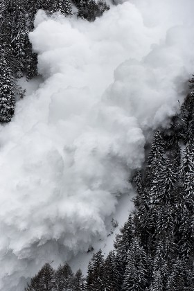 Avalanche Comes Down During Planned Avalanche Editorial Stock Photo ...