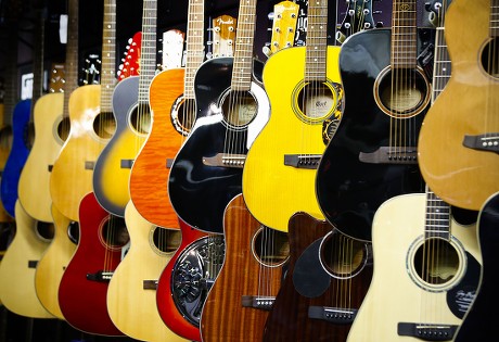 Assortment Acoustic Guitars On Display Paul Editorial Stock Photo ...