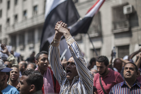 Egyptian Man Gestures During Demonstration Outside Editorial Stock ...