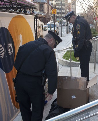 Police Officers Examine Boxes Not Far Editorial Stock Photo - Stock ...
