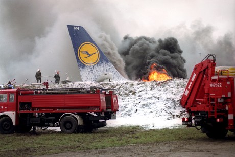 Firefighters Work Burning Lufthansa Plane Crashed Editorial Stock Photo ...