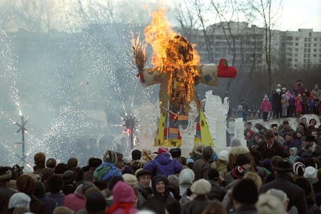 Muscovites Burn Symbol Shroveotide Duringn Carnival Editorial Stock ...